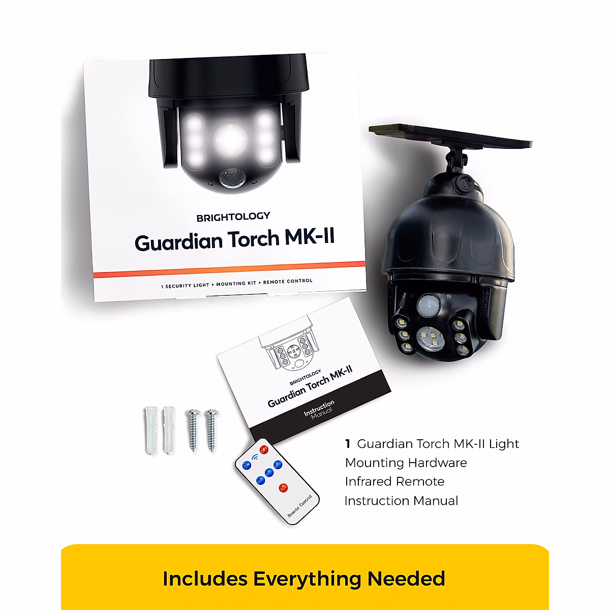 Guardian Torch Mark II - Security Solar Outdoor Lights (1 Pack) - Solar Powered Motion Sensor Outdoor Lights - Waterproof - Solar Flood Lights Outdoor with 11 Powerful LEDs - Floodlight for Outside