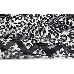 vabovin 35" Large Square Satin Headscarf Silk Likef Scarf Fashion Neckerchief Women's Hair Sleeping Wraps (Silver Black Leopard)