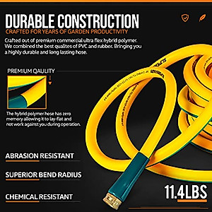 SuperHandy Garden Water Hose 5/8" Inch x 75' Foot Heavy Duty Premium Commercial Ultra Flex Hybrid Polymer Max Pressure 150 PSI/10 BAR with 3/4" GHT Fittings