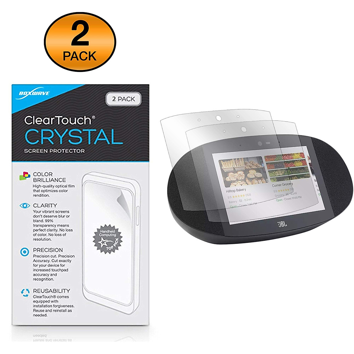 BoxWave Screen Protector Compatible with JBL Link View - ClearTouch Anti-Glare (2-Pack), Anti-Fingerprint Matte Film Skin for JBL Link View