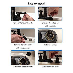 RP25513 Faucet Stem Replacement for Faucet Repair Kit, with RP4993 Seat and Spring and 8 Cartridge, 4 Pack