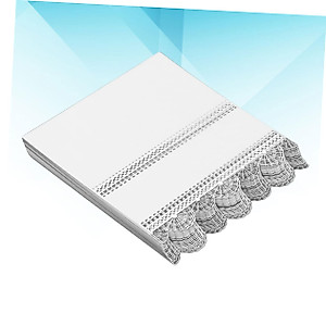 MERRYHAPY 50pcs Table Tent Cards Blank Cards Hollow Out Wedding Invitation Wedding Table Name Party Place Name Greetings Place Cards Table Place Pretty White Reception Table