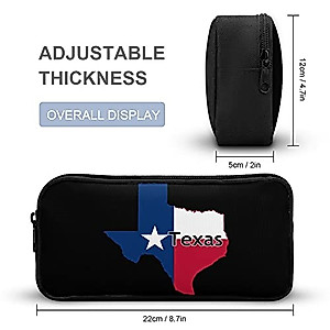 Texas Flag Pencil Case Stationery Pen Pouch Portable Makeup Storage Bag Organizer Gift