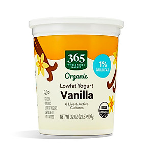 365 by Whole Foods Market, Yogurt Vanilla Low Fat Organic, 32 Ounce