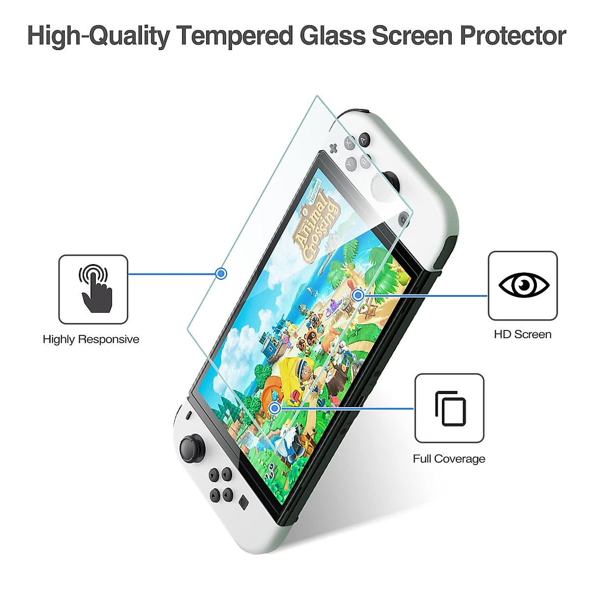 ProCase 3 Pack Screen Protector Compatible with Nintendo Switch OLED, Tempered Glass Screen Film Guard Rounded Edge Real Glass Screen Protector for Nintendo Switch Oled 2021