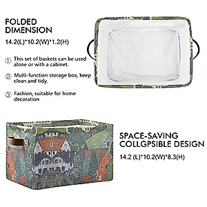 AHOMY Storage Basket Art Wall by Gustav Klimt Cube Storage Bins Organizer Bag with Handle 2-Pack