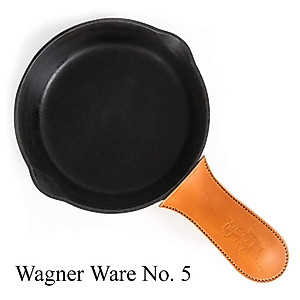 Leather Cast Iron Handle Cover - Extra Thick, Easy to Grip, Heat Resistant, Cast Iron Pot Holders - Best Skillet Handle Cover Works with Vintage Skillets, Lodge, Lancaster and More - Made in The USA