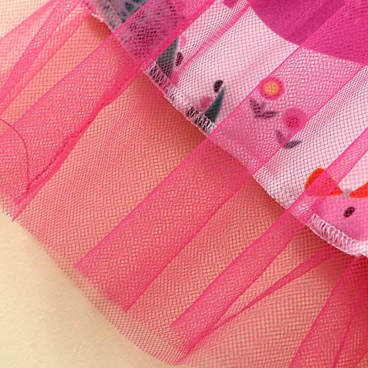 Girls Dress Skirt Toddler Kids Baby Girls Sleeveless Patchwork Dinosaur Party Tulle Princess Dress,for Kids Festival Birthday Gifts(Pink,3-4 Years)