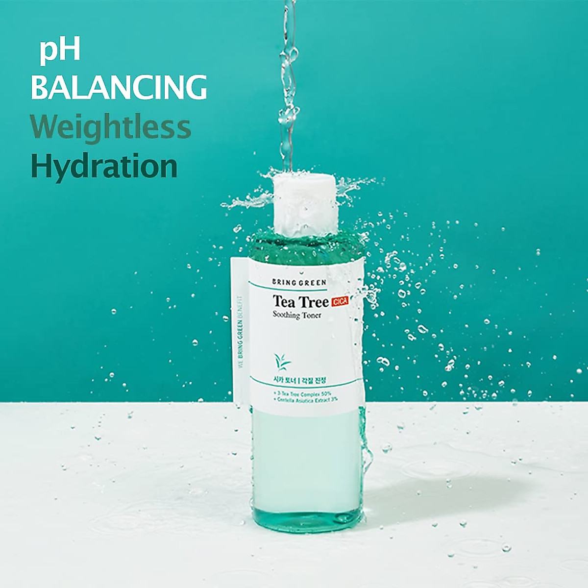 BRING GREEN Tea Tree CICA Soothing Toner Redness Relief for Face, Skin Balancing, AHA, Exfoliating Toner for Oily Skin, Korean Acne Treatment Skin Care, Hydrating, Calming for Dry Sensitive Skin