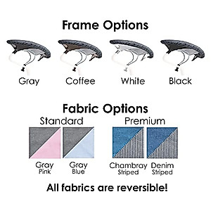 Nomi Baby, White Frame w/Chambray Cushion, Newborn Bouncer Accessory for Nomi High Chair, Seamlessly Adjusts from Lay Flat to More Upright Position, Elevates Baby to The Height of The Table