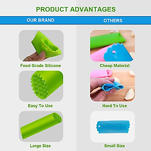 Garlic Peeler Silicone Garlic Skin Remover Roller Garlic Tube Rollers Skin Remover, Garlic Roller Peeling Tube Tool for Useful Kitchen Tools (Green)