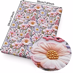 Singring 6 Pcs 7.7" X 12.9" (20 Cm X 33 Cm) PVC Floral Printed Faux Leather Fabric Sheets for Sewing Quilting DIY Bows Earrings Making Crafts