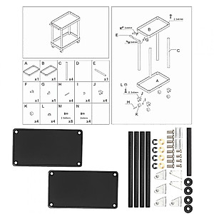 Mini Rolling Utility Cart,2 Tier Storage Cart with Wheels Trolley Cart with Wheels Repair Tool Storage Rack Easy to Use Disassemble RC Accessories for 1/8 1/10 1/12 1/16 Scale Model(Black)