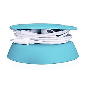 Budley - Tangle-Free Earphone/Earbud Case, Compact Storage System, Silicone (Teal, Set of 1)