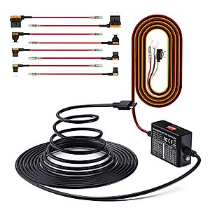 Vantrue 3-Lead Acc Hardwire Kit for Dash Cam, 5 Low Voltage Protection Options with Shifting Gear for Parking Mode, 14.8ft Type C USB 12V-24V to 5V with Fuse Holders for N4,N4 Pro,N5,S1P, E1,E2,E3,N2S