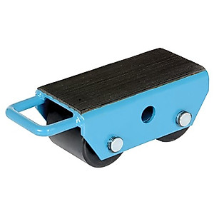 Vestil FMS-2.5 Fixed Machinery Skate with 2 Nylon Roller, Steel, 8-1/4" Rubber Surface Length, 4-3/4" Width, 4" Height, 2.5 Ton Capacity