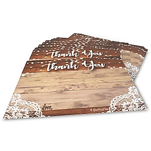 25 Thank You Cards Thick Rustic Style With 25 Envelopes