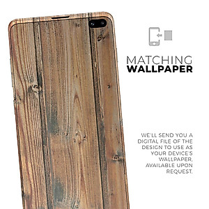 DesignSkinz Vertical Raw Aged Wood Planks Protective Vinyl Decal Wrap Skin Cover Compatible with The Samsung Galaxy S20 (Screen Trim & Back Glass Skin)