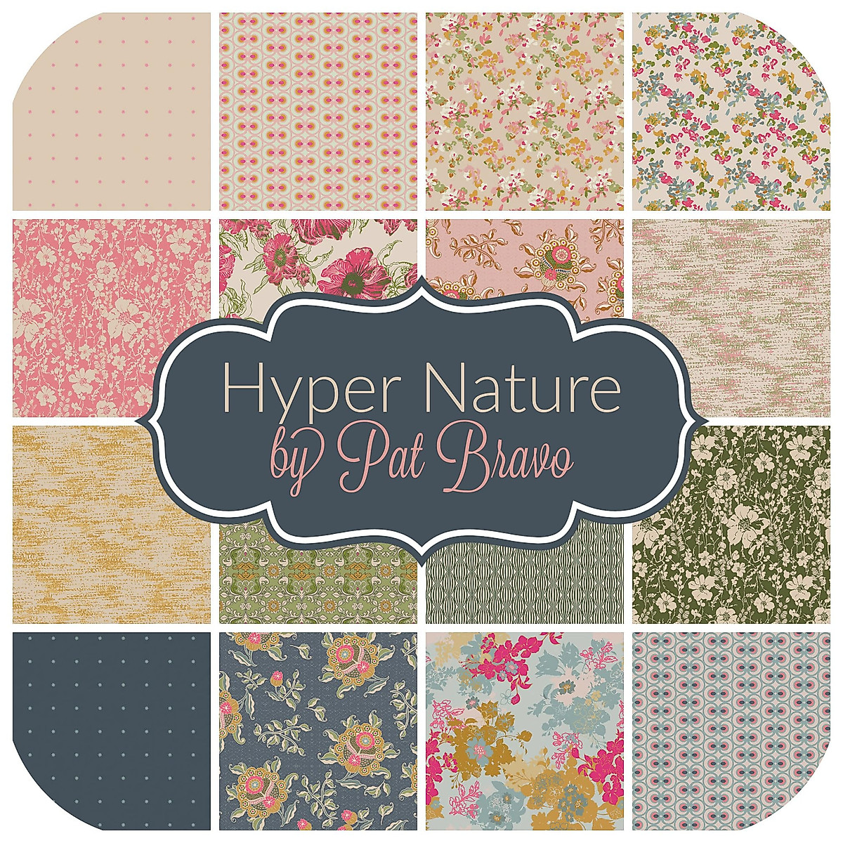 Hyper Nature Fat Quarter Bundle (16 Pieces) by Pat Bravo for Art Gallery 18 x 21 inches (45.72 cm x 53.34 cm) Fabric cuts DIY Quilt Fabric