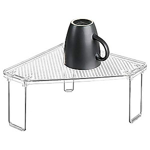 InterDesign Linus Corner Storage Shelf for Kitchen Cabinets, Countertops, Pantries - Clear