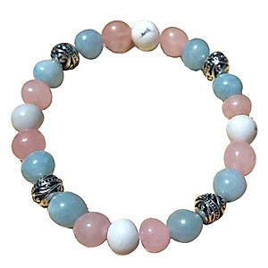 Trans Bracelet Handmade | 8mm Natural Semi Precious Reiki Healing Stones | Easy-On/Easy-Off Band