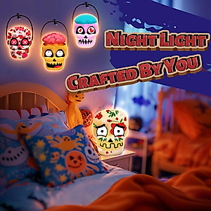 FUNZBO Paint Your Own Lamp, Art & Craft Supplies Skull Painting Kits, Arts and Crafts for Kid Teen Adult, DIY Night Light Toys Christmas Gift for Toddler Girl Boy Age 3 4 5 6 7 8 9 10 11 12 13
