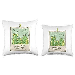 Praying Mantis CO Funny Family Photo Praying Mantis Throw Pillow, 16x16, Multicolor