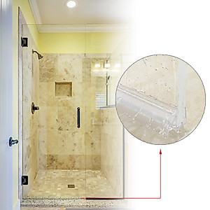 ZNCZHZN Shower Door Bottom Seal, 2-Pack Frameless Door Seal for 1/4 Inch Glass - 39 Inch Ultra Clear Shower Door Seal Strip, Stop Shower Leaks and Create a Water Barrier(1/4" x 39", 6mm)