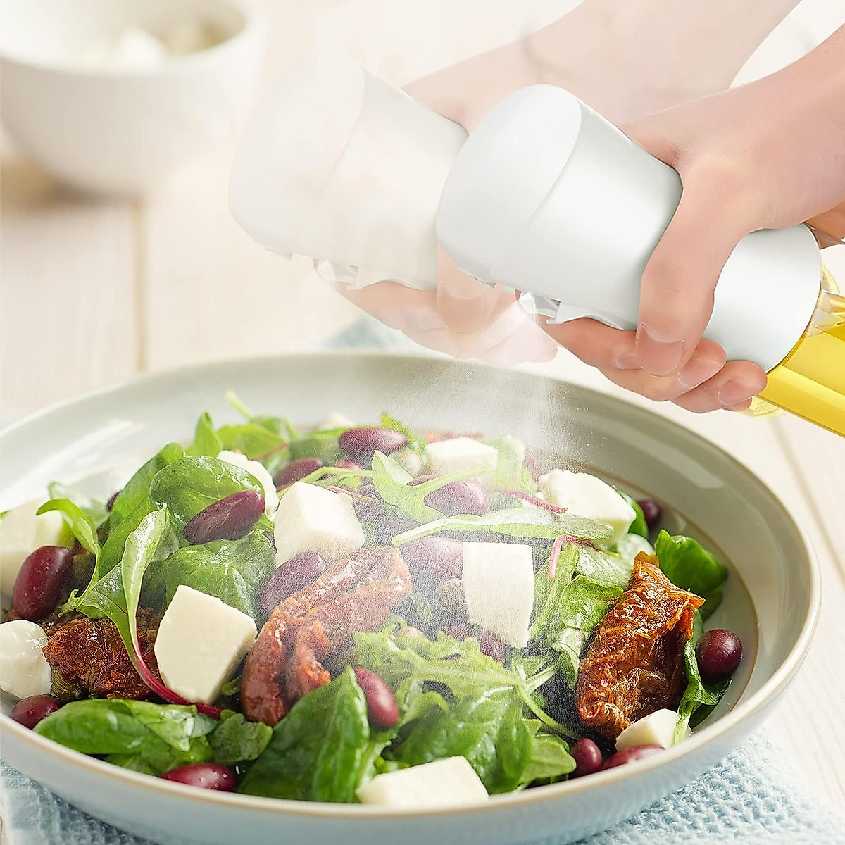 Oil Sprayer for Cooking -200ml Glass Olive Oil Sprayer Mister -Olive Oil Spray Bottle, Kitchen Gadgets Accessories for Air Fryer-Canola Oil Spritzer Widely Used for Salad Making, Baking - Frying, BBQ