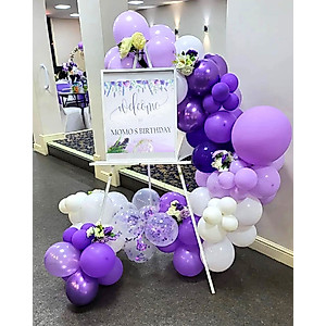 Purple Balloons Metallic Purple Balloon, 50 Pcs 12inch Lavender Purple Lilac Confetti Balloons Purple Metallic Balloons for Birthday Baby Shower Bridal Shower Wedding Party Decorations