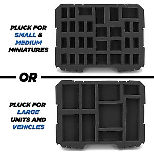 CASEMATIX Miniature Storage Hard Shell Figure Case - Dual Layer Customizable Foam Case for Standard Miniatures, Large Units and Vehicles, Compatible with Warhammer 40k, DND & More!