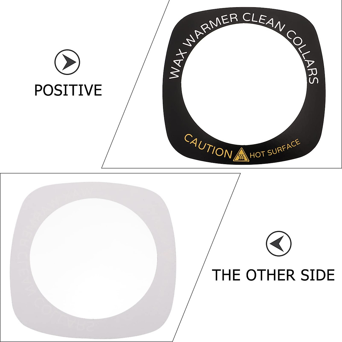 Wax Warmer Clean Collars Waxing Protection Rings 50Pcs Replacement Black Collars Ring for Universal Wax Machine Accessories Square