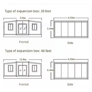 20ft 40ft Prefab Expandable Container Houses Prefabricated Foldable Expanding Container Homes Portable Tiny House 2 3 5 Bedroom