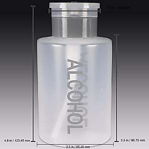 Liquid Push Down Alcohol Dispenser- Clear Bottle- Labeled - 9 Oz Bottle