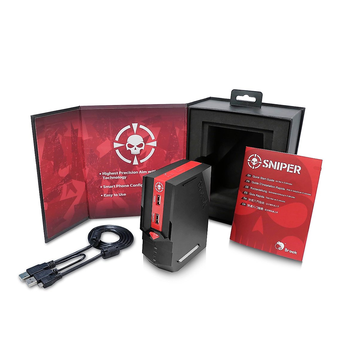 Brook Sniper - Precision Mouse and Keyboard Converter, to Play FPS Games Without a Controller, FPS Game Converter for PS4, PS3, Xb One, and Switch. for Splatoon 3, FPS Gaming Converter
