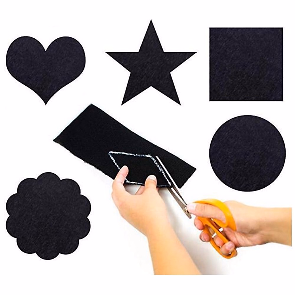 5PCS Black Self Adhesive Felt Sheets, Soft Velvet Sticky Back Felt for Jewelry Box and Drawer Liner, Art and Craft Making(A4 Size)