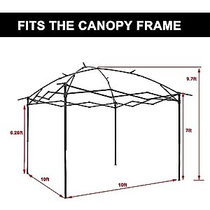 SCOCANOPY Top for 11'x11' and 12'x12' Pop Up Gazebo Canopy Frame,Canopy Frame and Netting Not Included, (Brown)