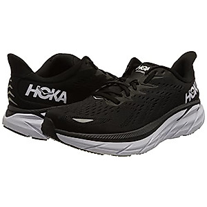HOKA ONE ONE Clifton 8 Wide Womens Shoes Size 9.5, Color: Black/White