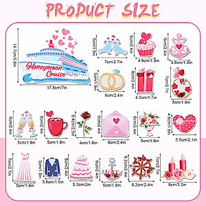 Oudain 19 Pcs Honeymoon Cruise Door Decorations Wedding Cruise Door Magnets Honeymoon Cruise Sign Wedding Car Magnets Cruise Ship Magnets for Honeymoon Anniversary Wedding Carnival Cruise Party Decor