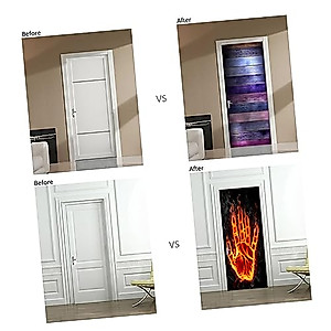 DOITOOL Waterproof Stickers Stickers 3D Stickers Wallpaper Mural Stickers 3D Wall Stickers Door Mural Door Wallpaper 3D Door Sticker Digital Door Decals