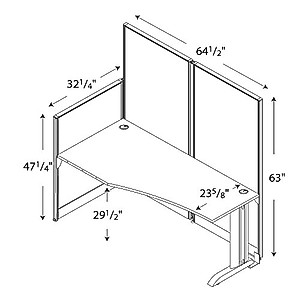 Bush Business Furniture Hour Office Desk, Mocha Cherry