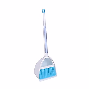 Qidiwin Mini Broom&Dustpan, Home&Kitchen Sweeping for Kids(White+Blue)