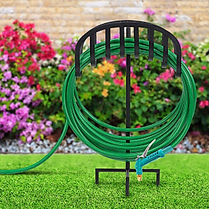Sorbus Manger Garden Water Hose Storage, Great for Garden, Lawn, Yard, Decorative Stand with Ground Stakes, Holds 125-Feet of 5/8-Inch Hose