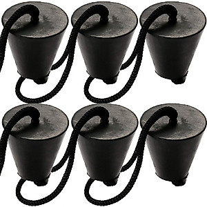 Borogo 6PCS Universal Kayak Scupper Plug Kit, Kayak Scupper Plugs Drain Holes Stopper Bung with Lanyard