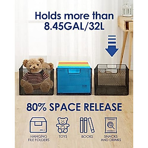 Housmile Hanging File Organizer, Foldable Mesh File Organizer, Hanging File Folder Organizer, Desk File Organizer, Letter Size File Box