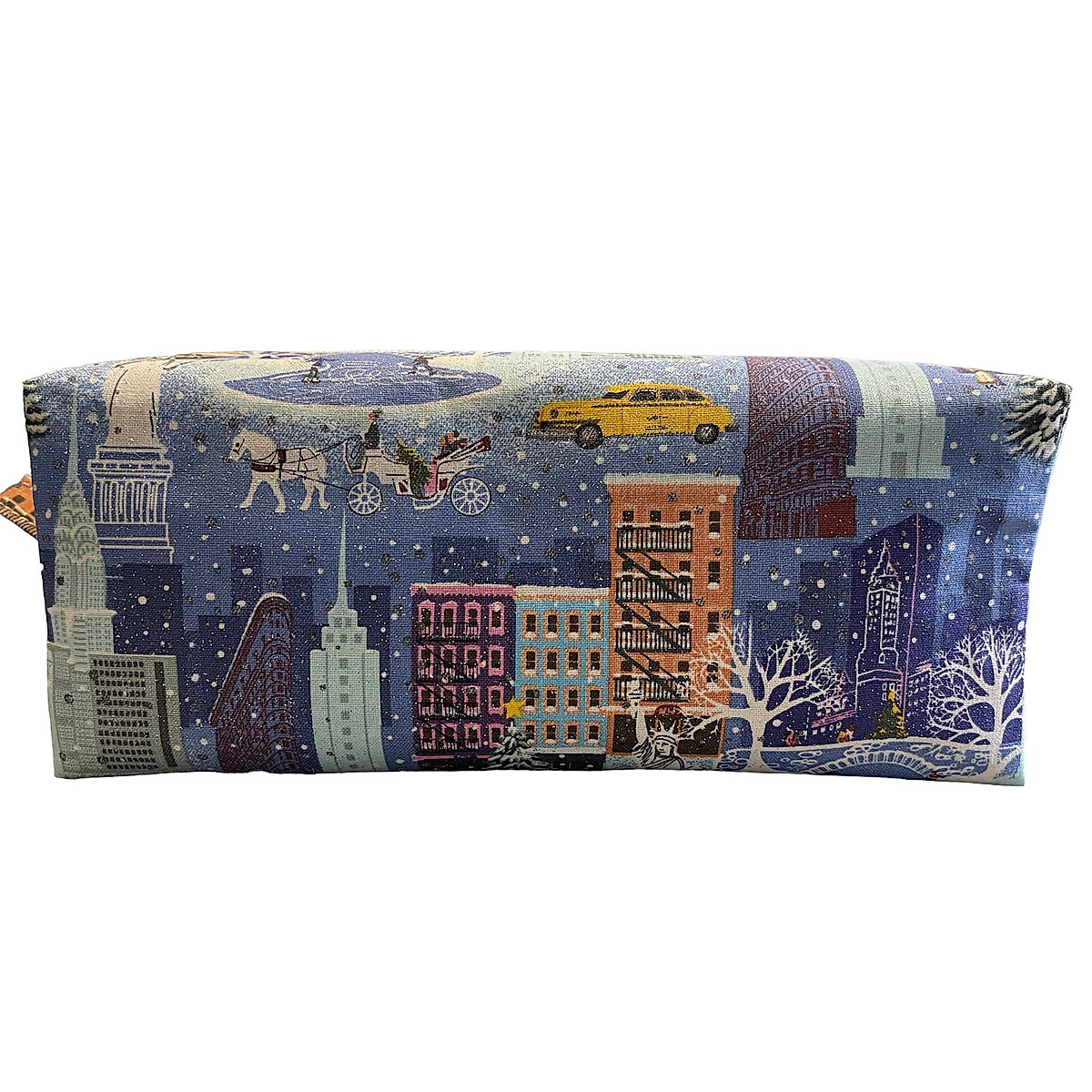 Snowy Manhattan NYC Boxy Pouch, Toiletry Bag, Dopp Bag, Zipper Pouch, Accessory Bag, Dopp Kit, Travel Bag, New York City Theme (B319)