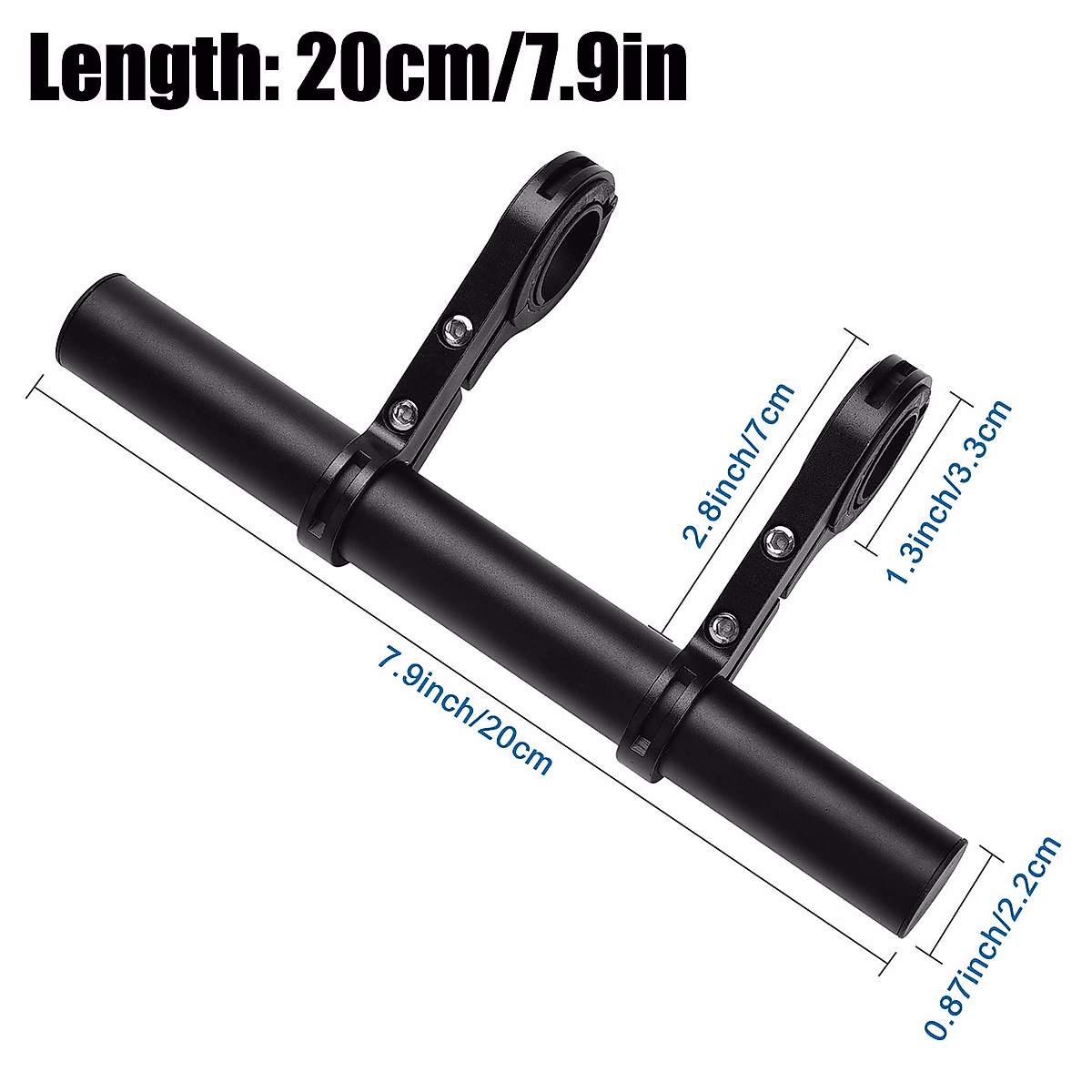 Yizhet Bike Handlebar Extender, Lightweight Durable Aluminum Alloy Double Bicycle Handlebar Extension Bracket for Holding Motorcycle E-Bike Lamp Speedometer GPS Phone Mount Holder (Aluminum Alloy)