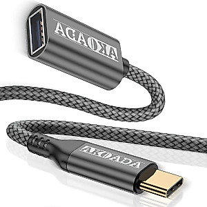USB C to USB 3.0 Adapter (6.6ft),USB Type C Male to USB 3.0 Female OTG Cable Thunderbolt3 to USB Adapter Compatible with iPhone 16 Pro Max/16 Plus/16/15, iPad MacBook Pro/Air 2023, Galaxy S24/S23/S22