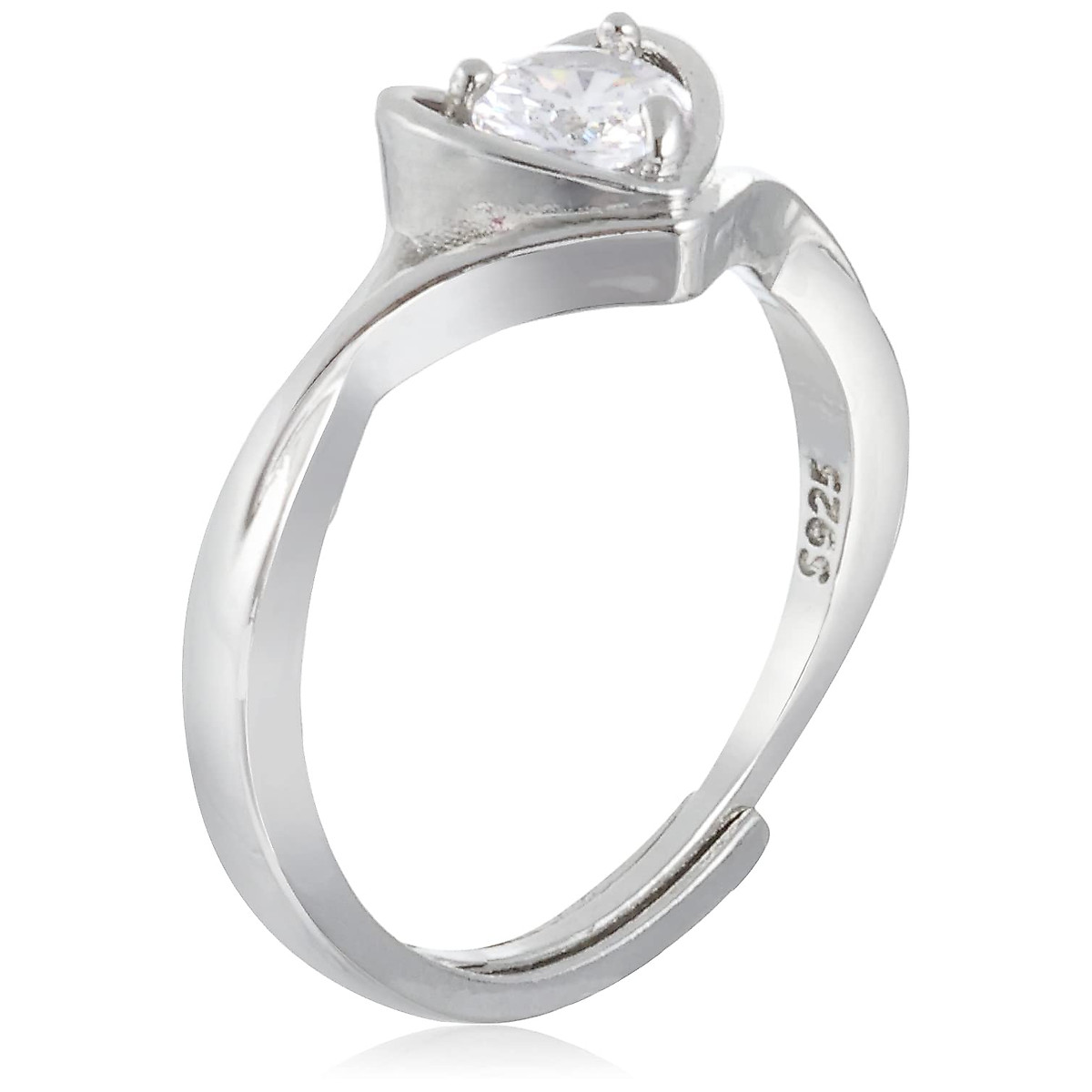 Edil Fantas Cute Heart Zircon Rings, Engagement Ring, Wedding & Anniversary Ring, 1Ct S925 Adjustable Wedding Band Gift for Women(Cute Heart)