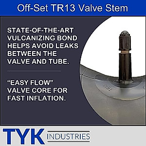 (2-Pack) TYK Industries 18X8.50-10 Lawn Mower Tire Inner Tube, Replacement 18.5X8.50-10 Tire Tube for Yard Tractors, Trailers with TR13 Short Rubber Valve Stems